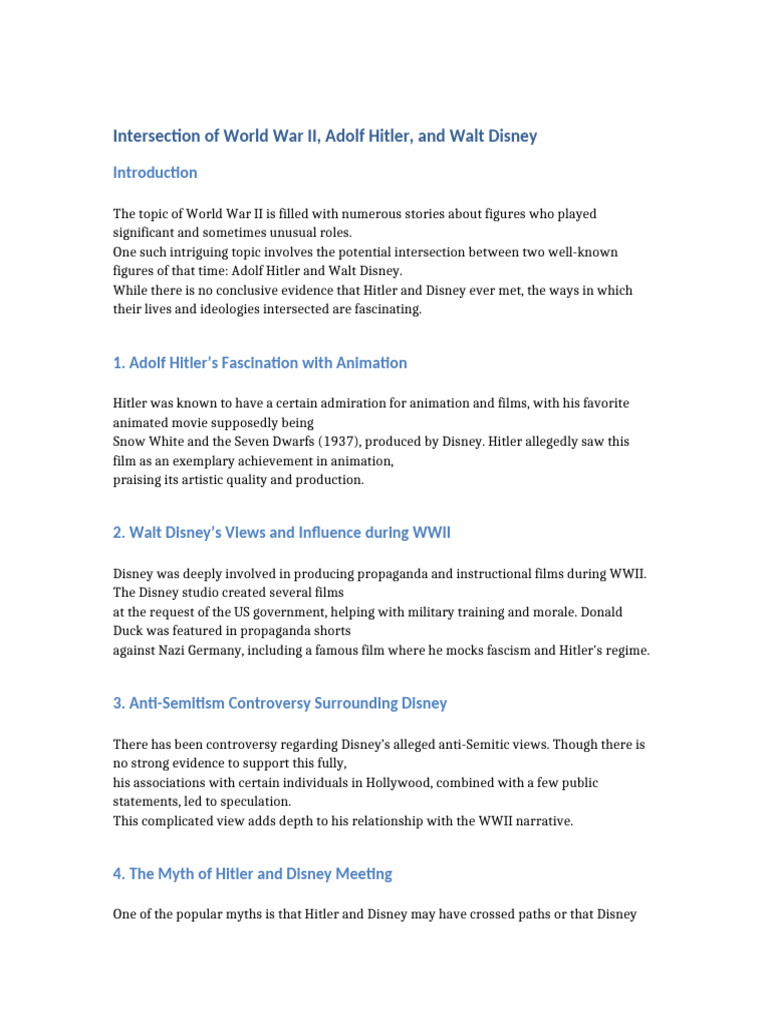 WWII Hitler Disney | PDF | Politics