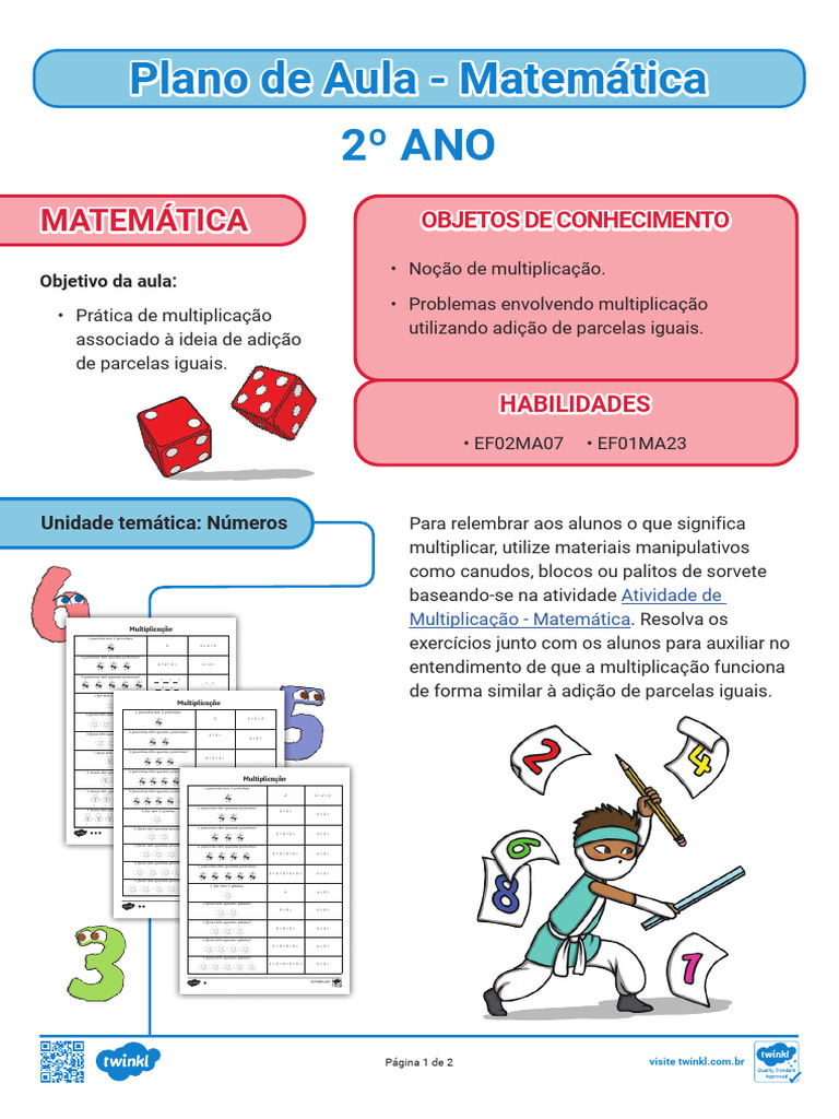 br-m-1719256204-plano-de-aula-2-ano-matematica-praticando-multiplicacao_ver_1 | PDF | Matemática