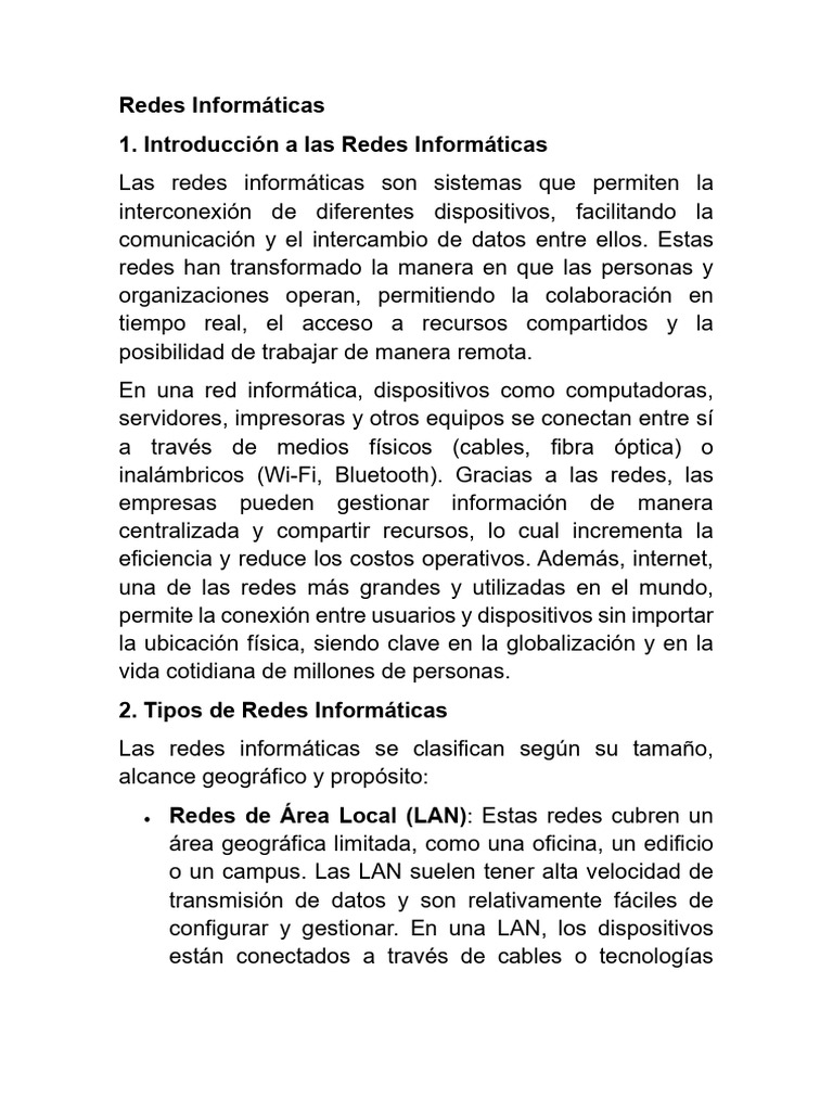 Redes informáticas | PDF | Red de computadoras | Topología de la red