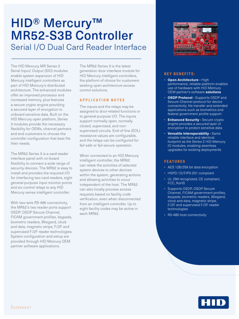 Pacs Mercury mr52 s3b Controller Ds en | PDF | Input/Output | Computing
