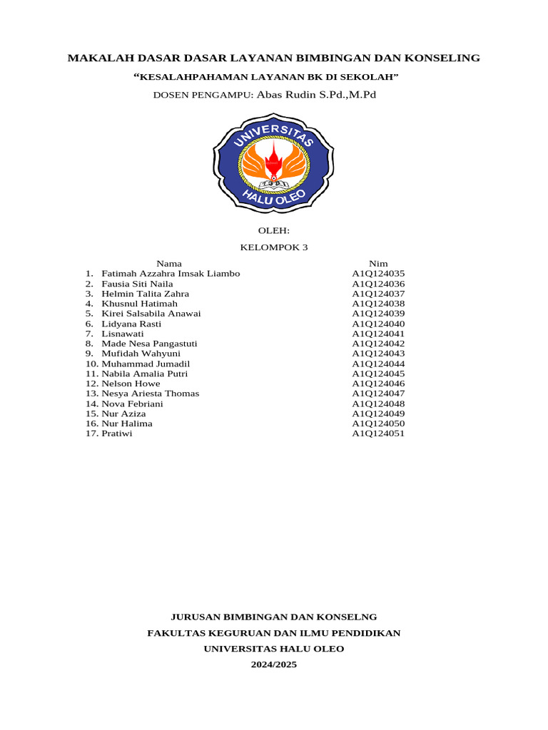 Makalah Dasar Dasar Layanan Bimbingan Dan Konseling-1 | PDF