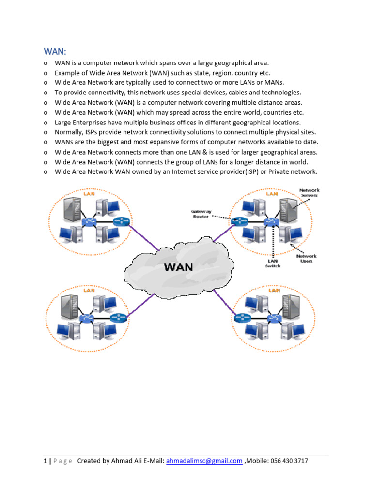 Overview of Wide Area Networks (WAN) | PDF