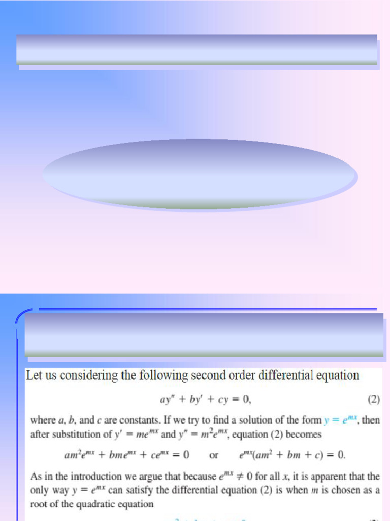 Lecture On Linear ODE With Constant Coefficients | PDF