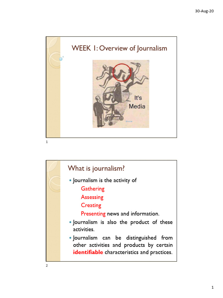 Week 1 Overview of Journalism | PDF | Journalism | News