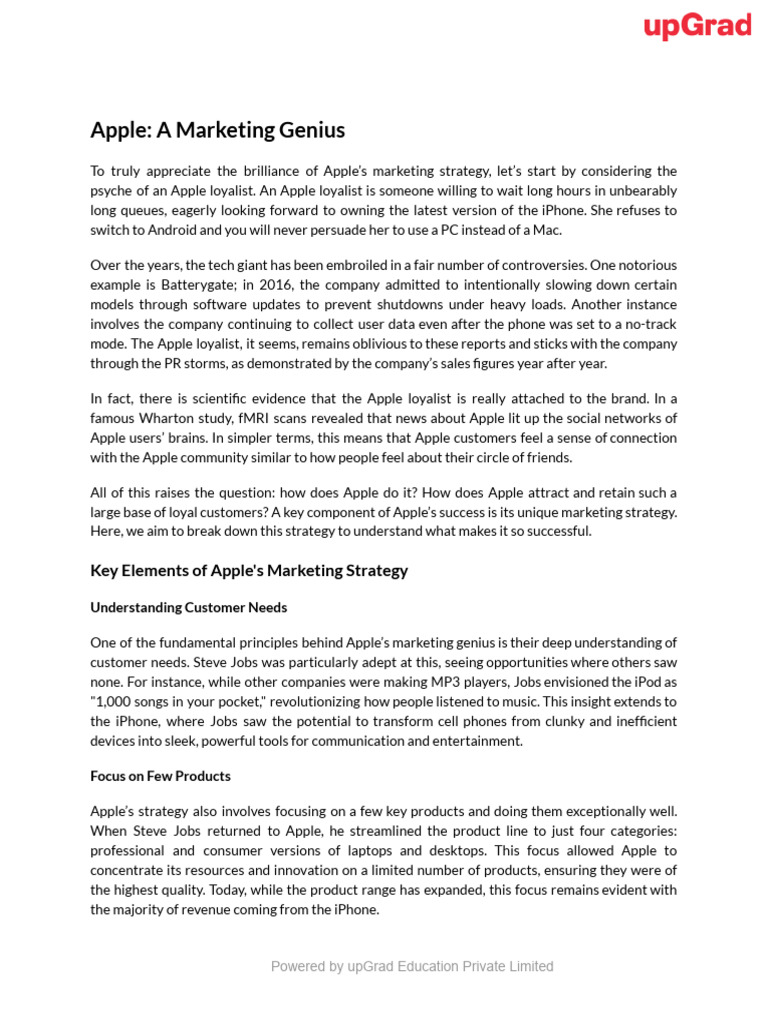Apple's Marketing Strategy Unveiled | PDF | I Pod | Apple Inc.