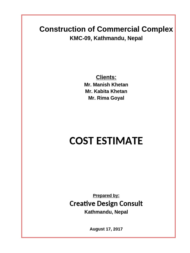 Estimate Sample - XLSX VV | PDF | Concrete | Building Engineering