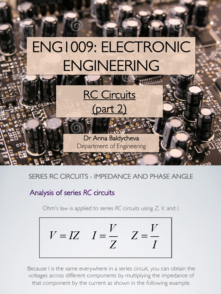 ENG1009 RC-Circuits Part 2 | PDF | Electrical Impedance | Electronic Circuits