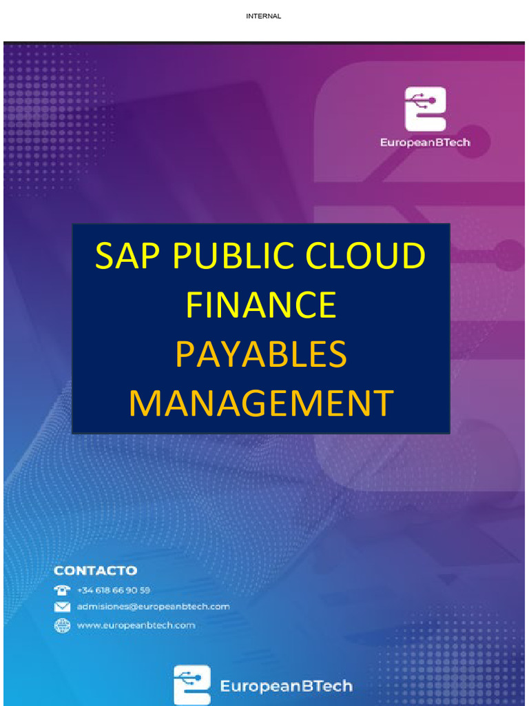Payables Management Sap Public Cloud | PDF | Accounts Payable | Invoice