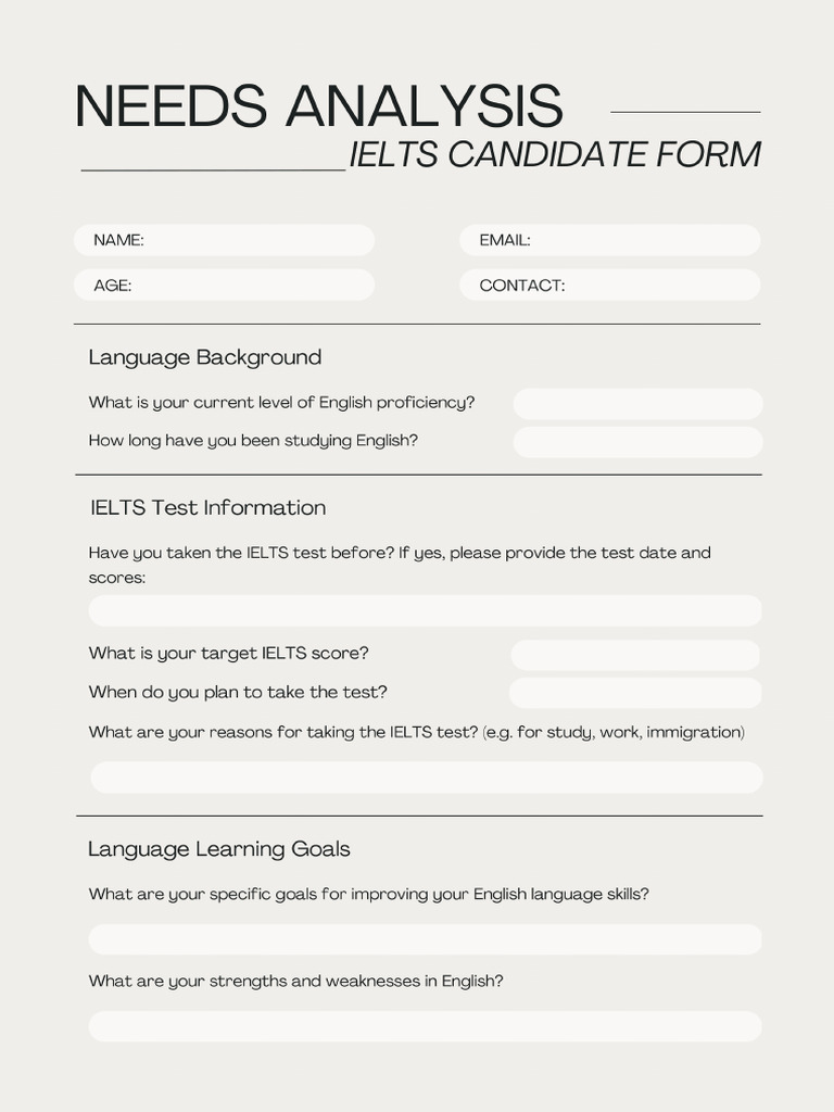 Needs Analysis | PDF