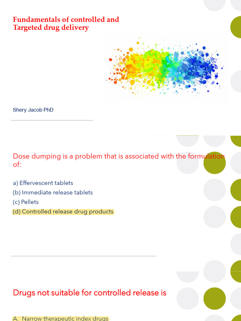 Controlled Drug Delivery Fundamentals | PDF | Pharmaceutical Sciences ...