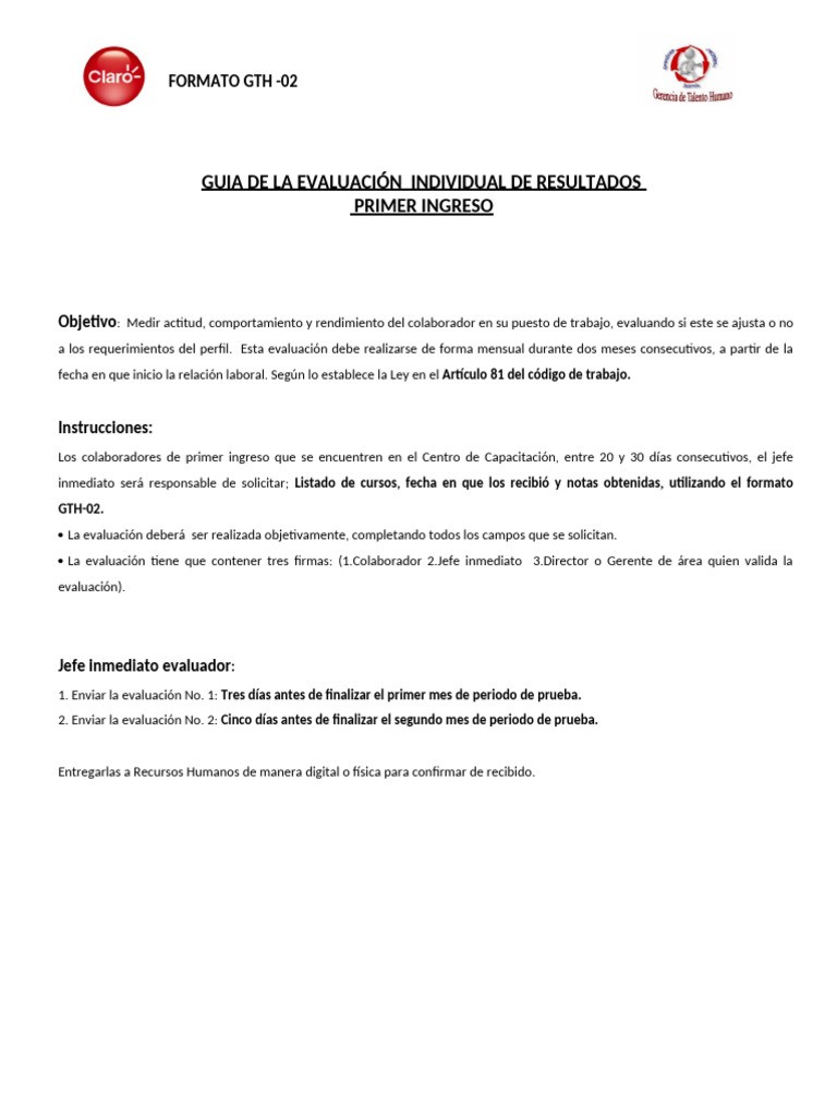 Evaluacion Primer Ingreso GTH-02 Salazar | PDF | Evaluación | Informática