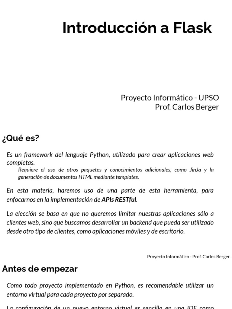 7A - Introducción A Flask - Proyecto Informático 2024 | PDF | Ciencias ...