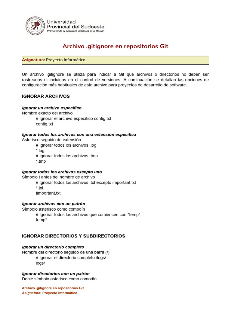 Archivo Gitignore - Proyecto Informático 2024 | PDF | Archivo de ...