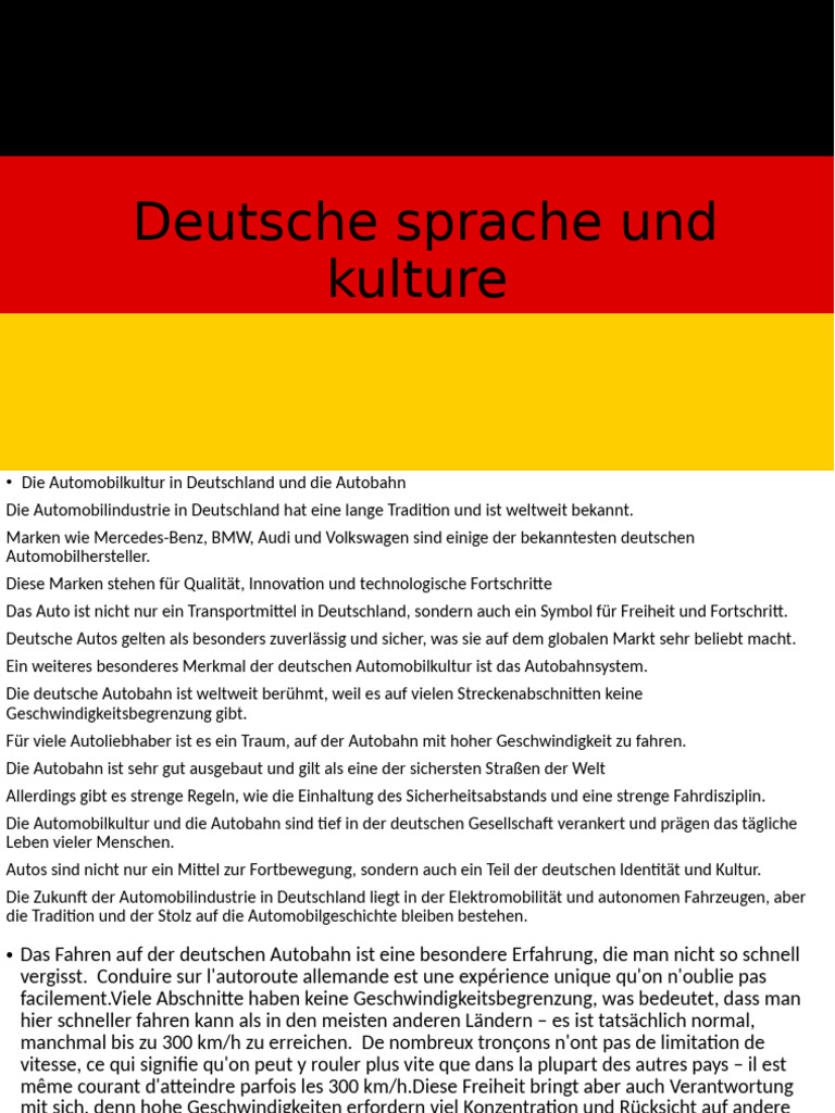 Deutsche Sprache Und Kulture | PDF