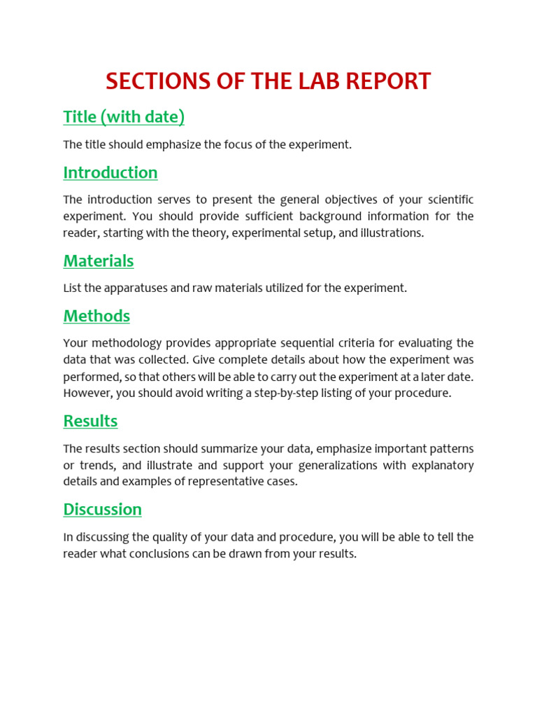Lab Report Structure Guide | PDF | Computers