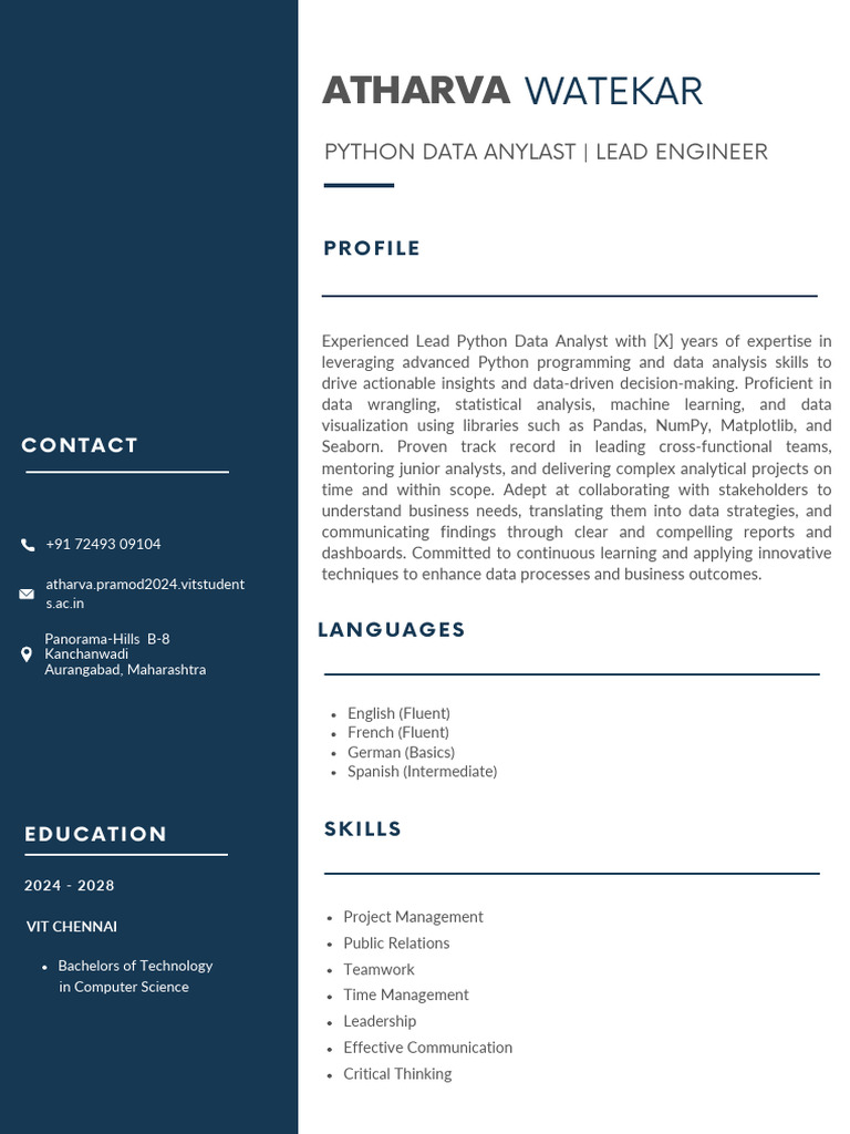 Blue Simple Professional CV Resume | PDF | Business | Computers