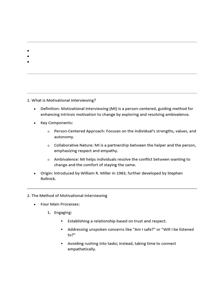 Motivational Interviewing | PDF | Motivation | Motivational