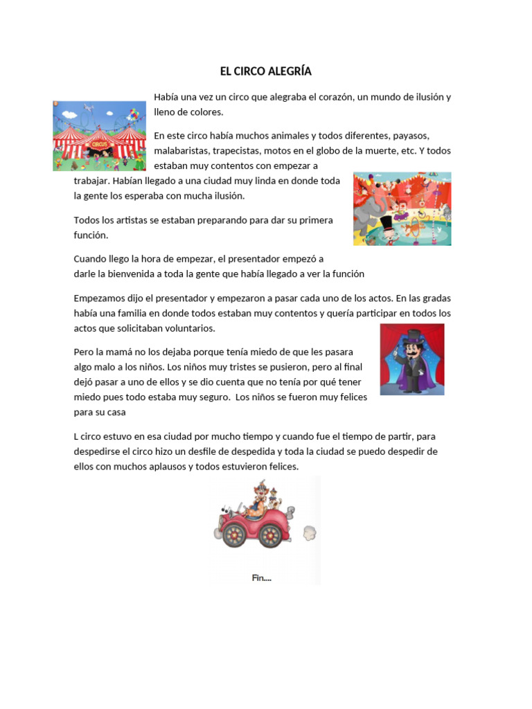 Cuento El Circo Alegría | PDF