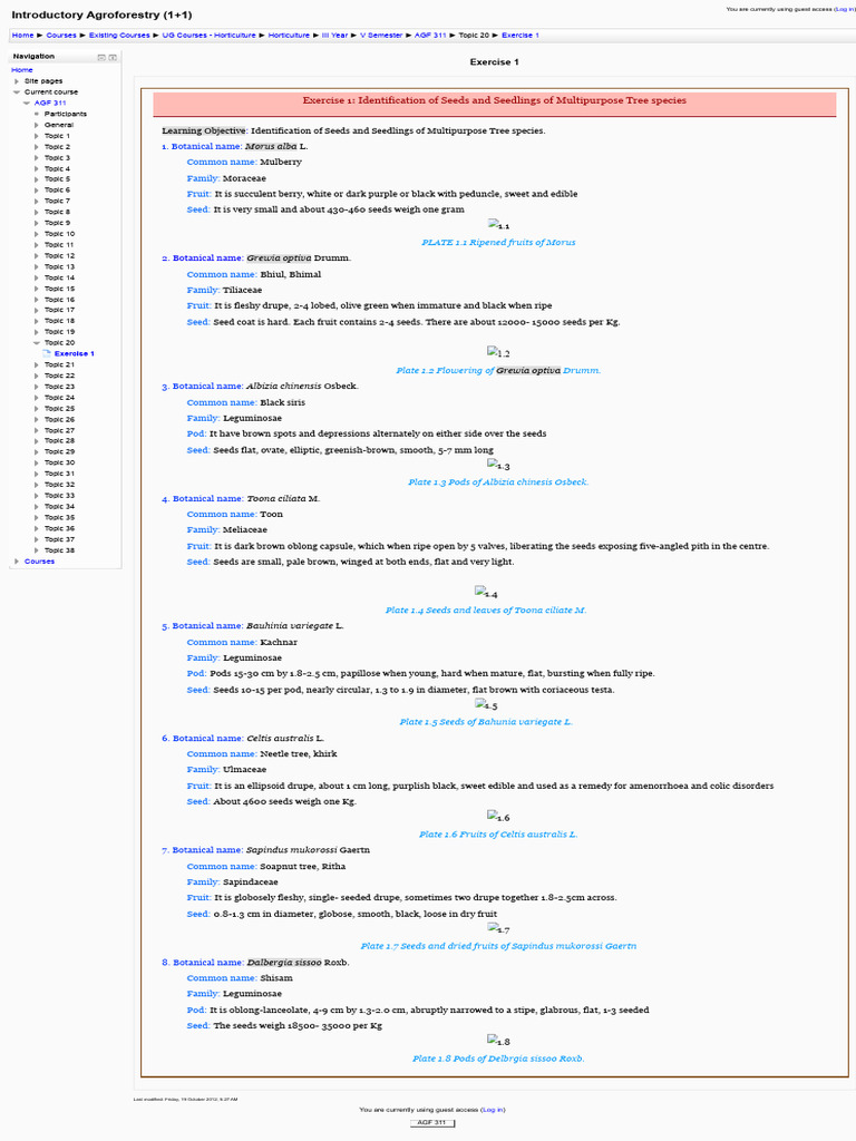 AGF 311_ Exercise 1 | PDF | Fruit | Trees