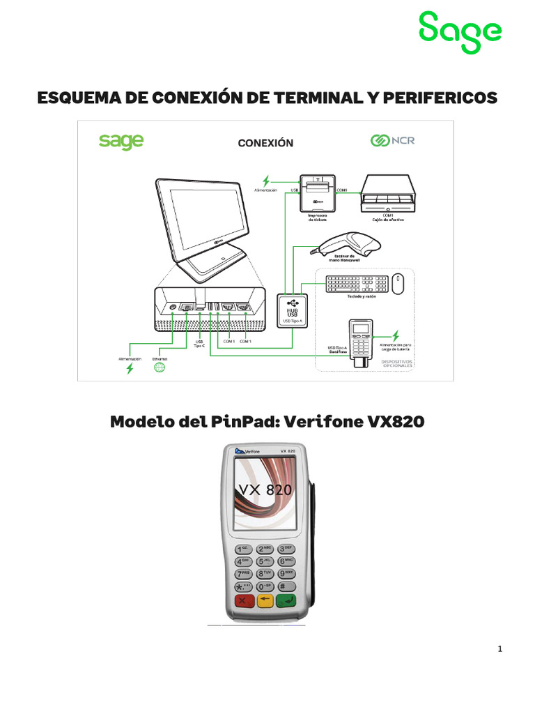 KB Manual Instalacion Funcional Sage50 PinPad Modelo VX820 | PDF | Emv | Autenticación