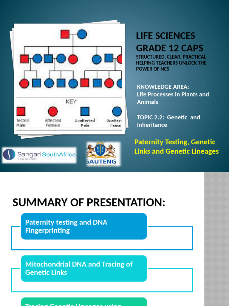 PP12 Paternity Testing, Genetic Links and Genetic Lineages | PDF ...