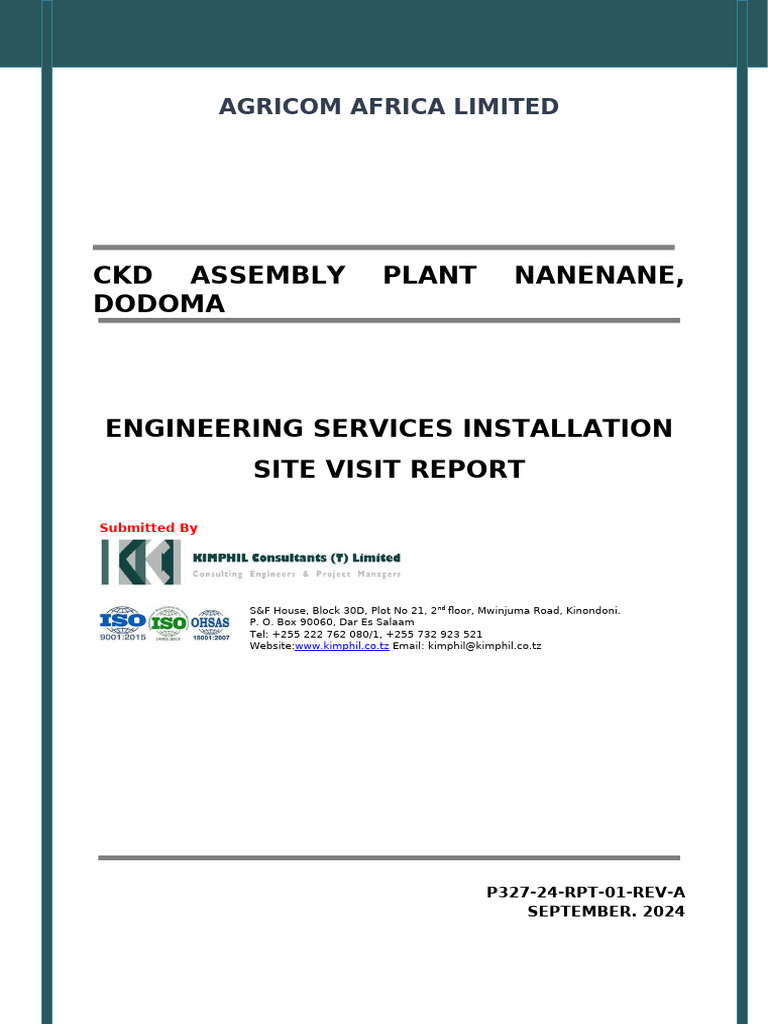 Site Visit Report for Agricom Assembly Plant | PDF | Waste Management ...