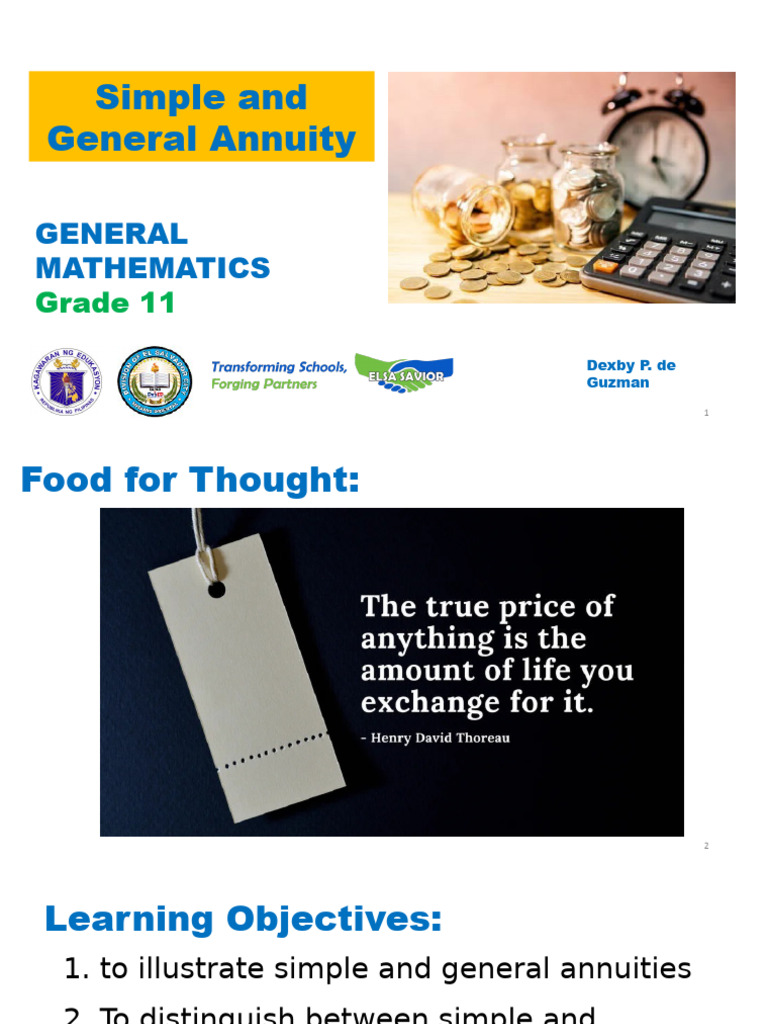 Gen-Math_Simple-and-General-Annuity_Prosperity | PDF | Present Value | Interest