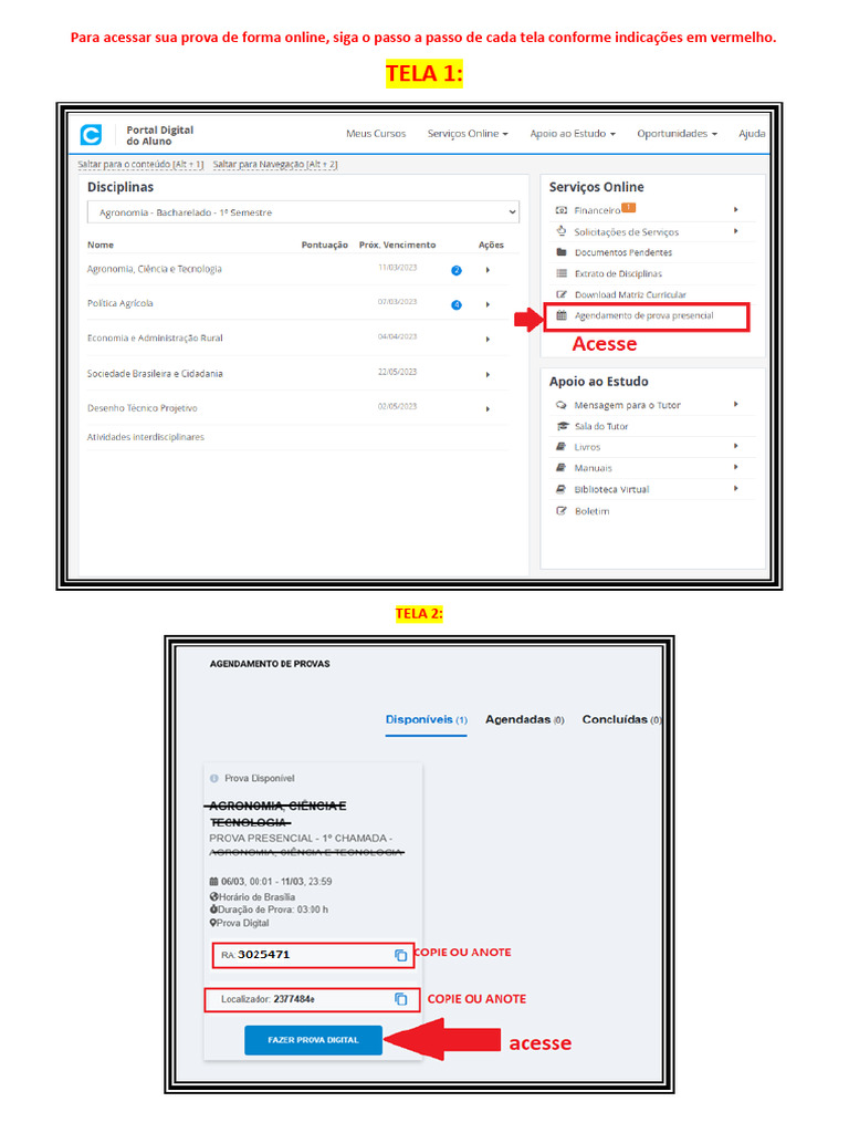Tutorial 2024.2 - Prova Online - Como Acessar | PDF
