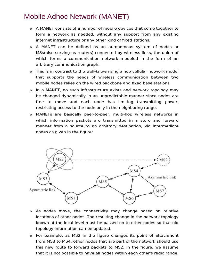 Mobile Adhoc Network Manet Pdf Wireless Ad Hoc Network Computer Network