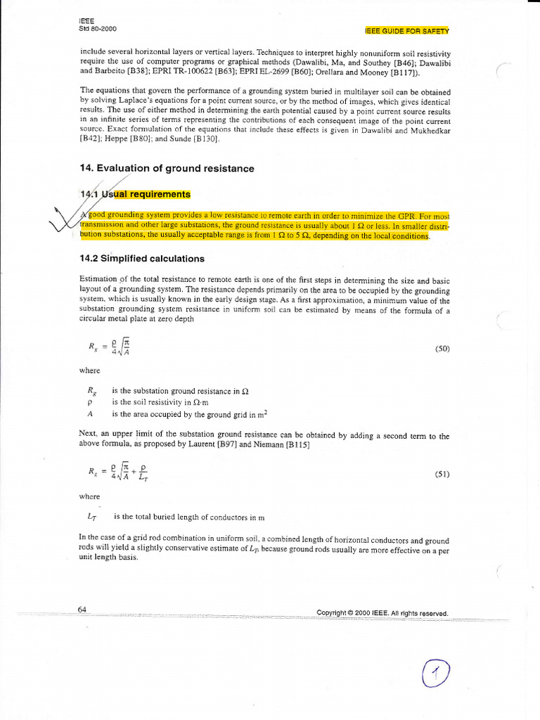 Ref Doc of IEEE 80-2000 For Earthing | PDF | Electrical Engineering | Electricity