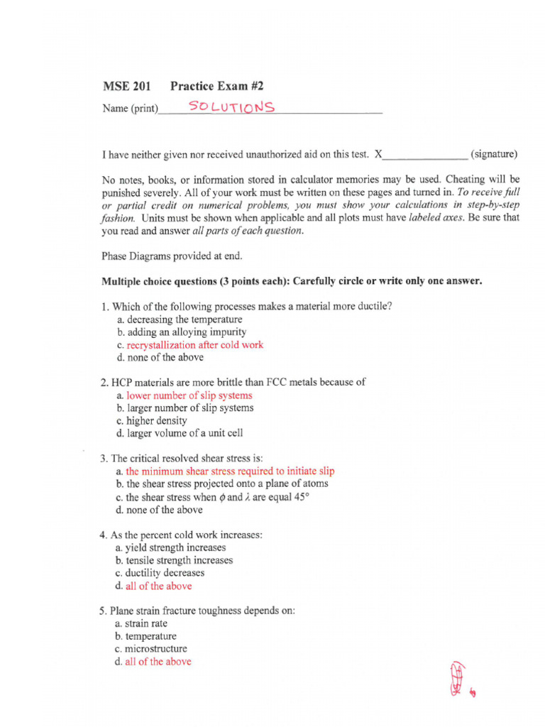 Practice Exam 2 - Solution | PDF