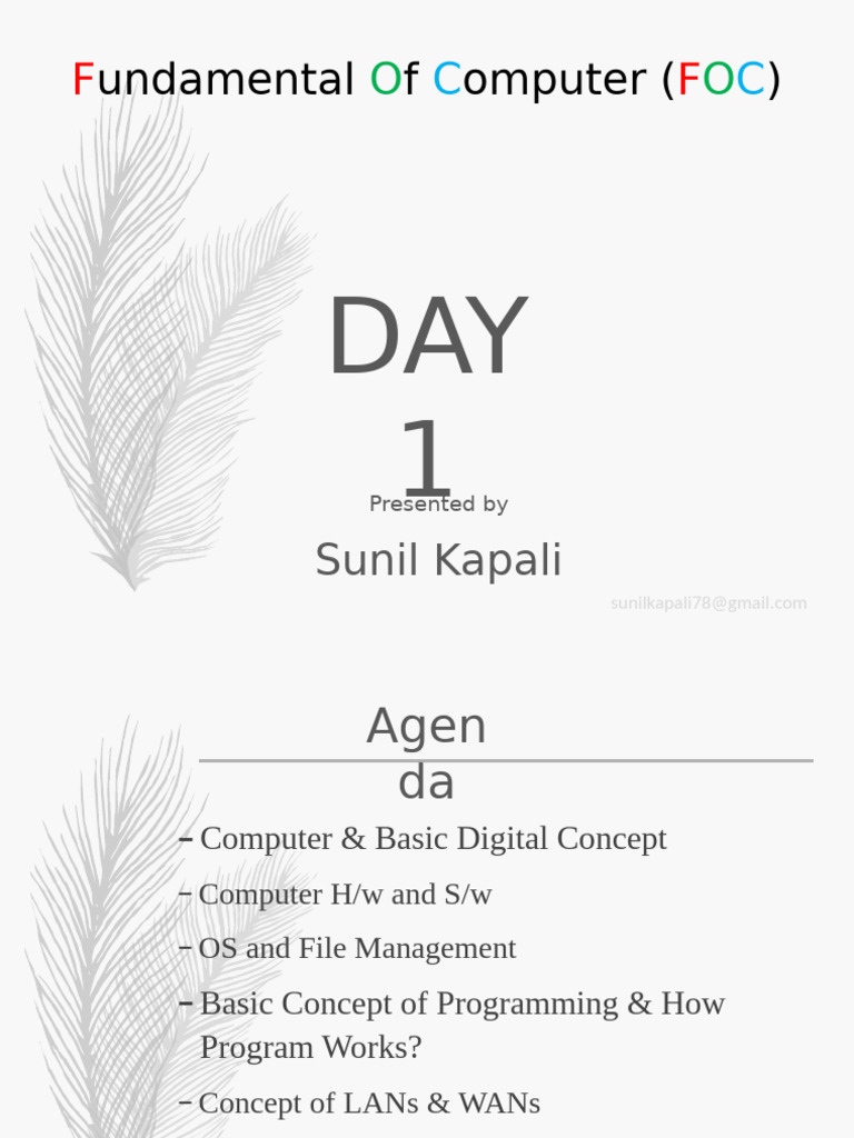 01 Foc Day 1 by SK | PDF | Computer Hardware | Personal Computers