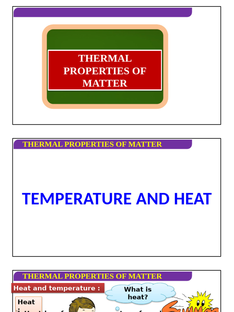 Thermal Properties: Heat and Temperature | PDF | Temperature | Heat