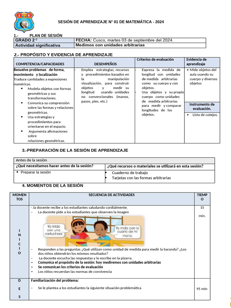 SESIÓN DE APRENDIZAJE N° 1 MAT. (1) | PDF | Evaluación | Aprendizaje