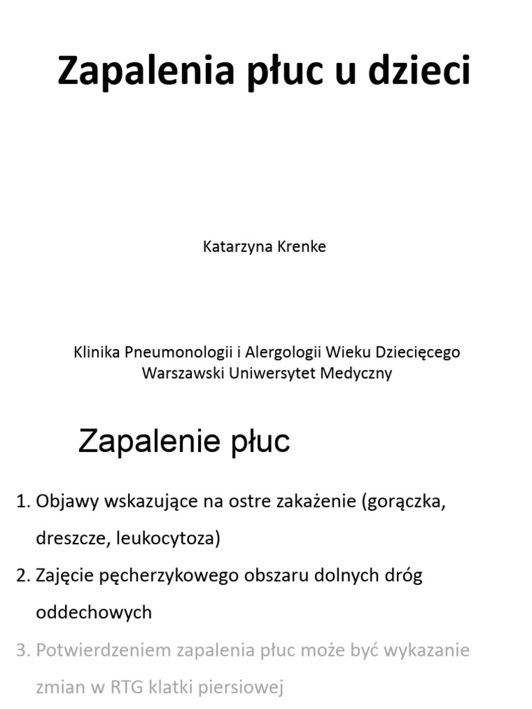 Zapalenia Pluc 2017 IV Rok | PDF