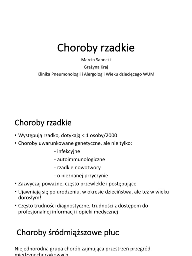 Choroby Rzadkie IV Strona | PDF