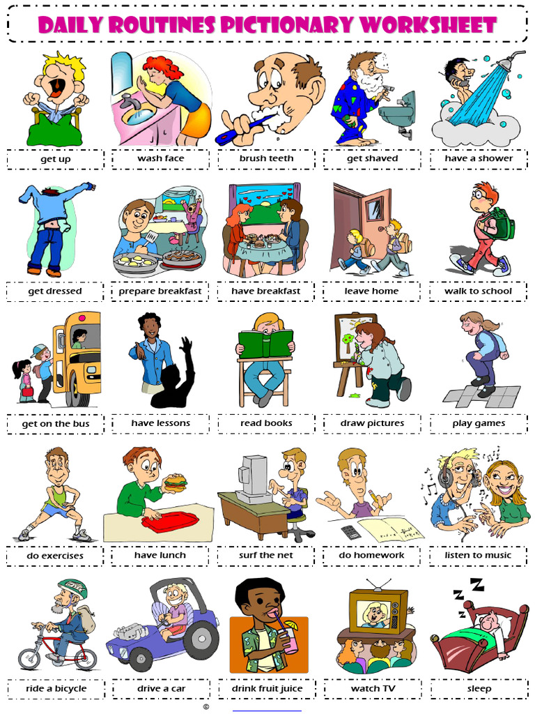 Infographics - Daily Routine | PDF | Word Search | Puzzles