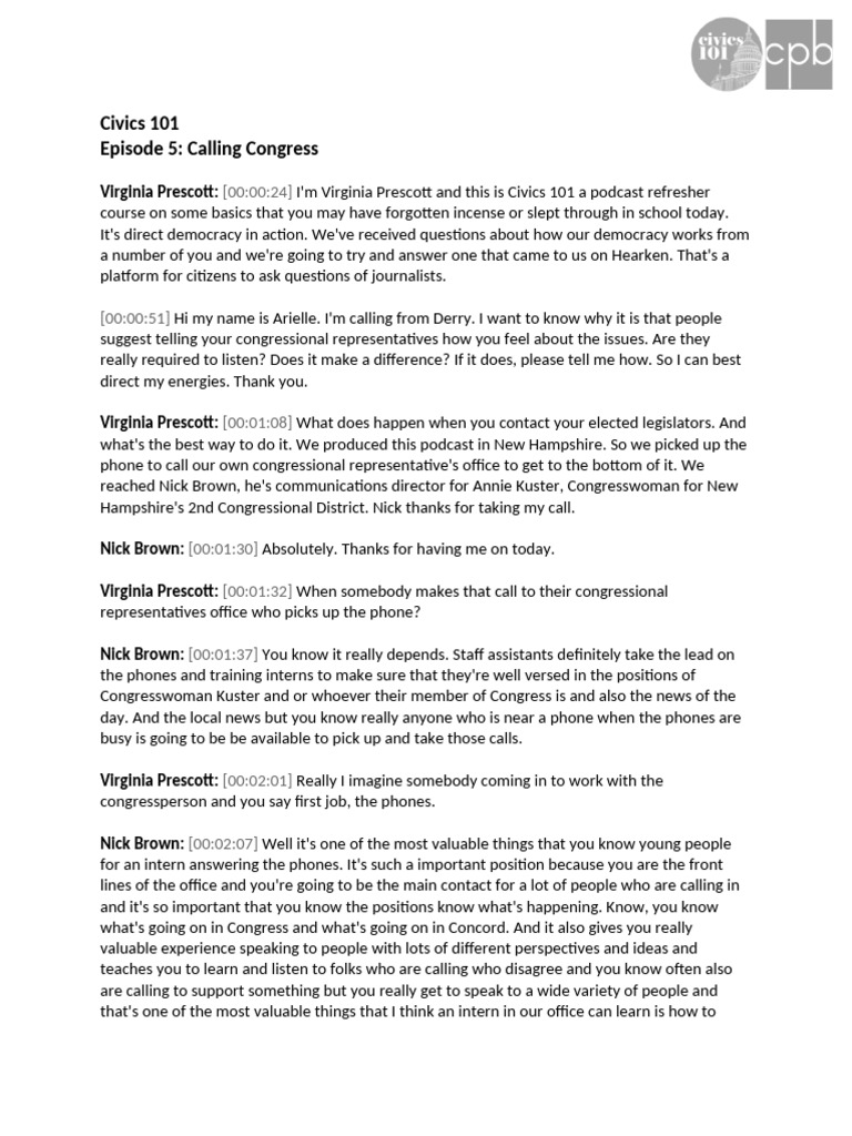 EP5 Calling Congress | PDF | Democratic Party (United States ...