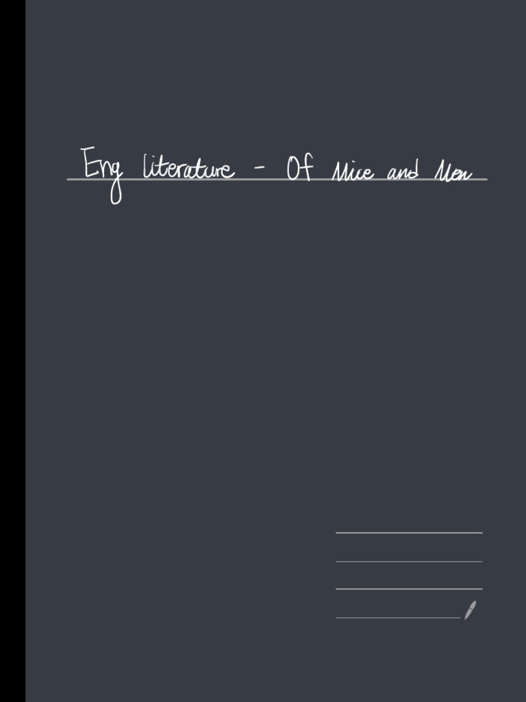 Of Mice And Man Note | PDF | Narration