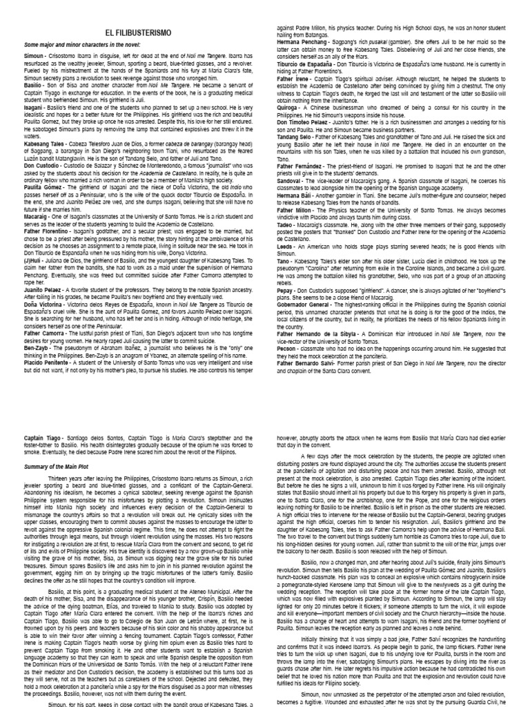 El Fili Characters and Plot | PDF | Spanish Language Novels | Novels ...