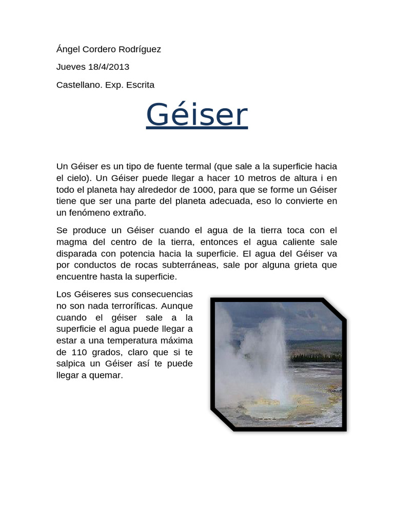 Castellano Gèiser | PDF