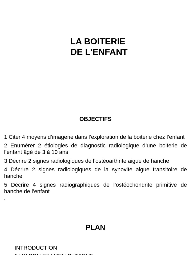 Diagnostic de la Boiterie chez l'Enfant | PDF | Médecine clinique ...