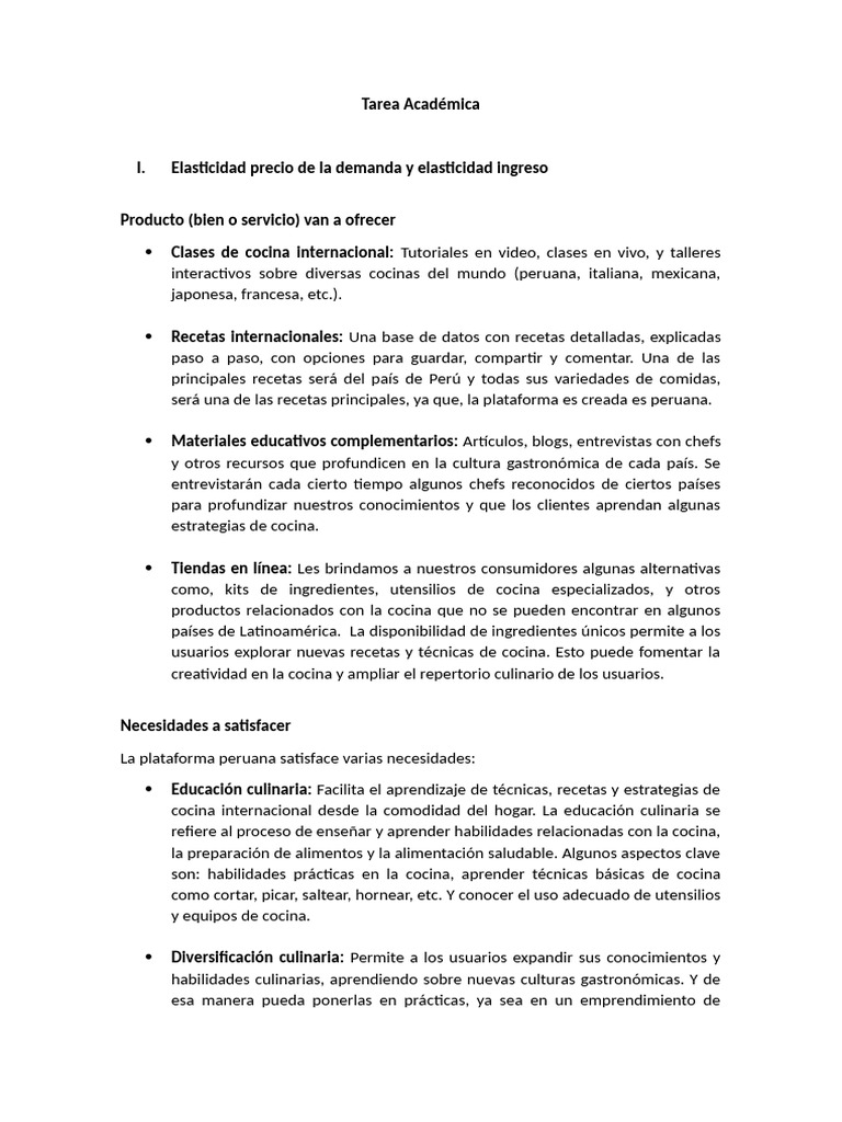 Tarea Académica - 2 - Micro y Macro | PDF | Elasticidad (economía) | Mercado (economía)