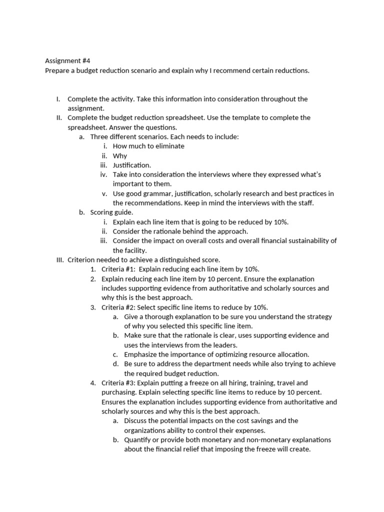 Comprehensive Instructions | PDF | Sustainability | Budget