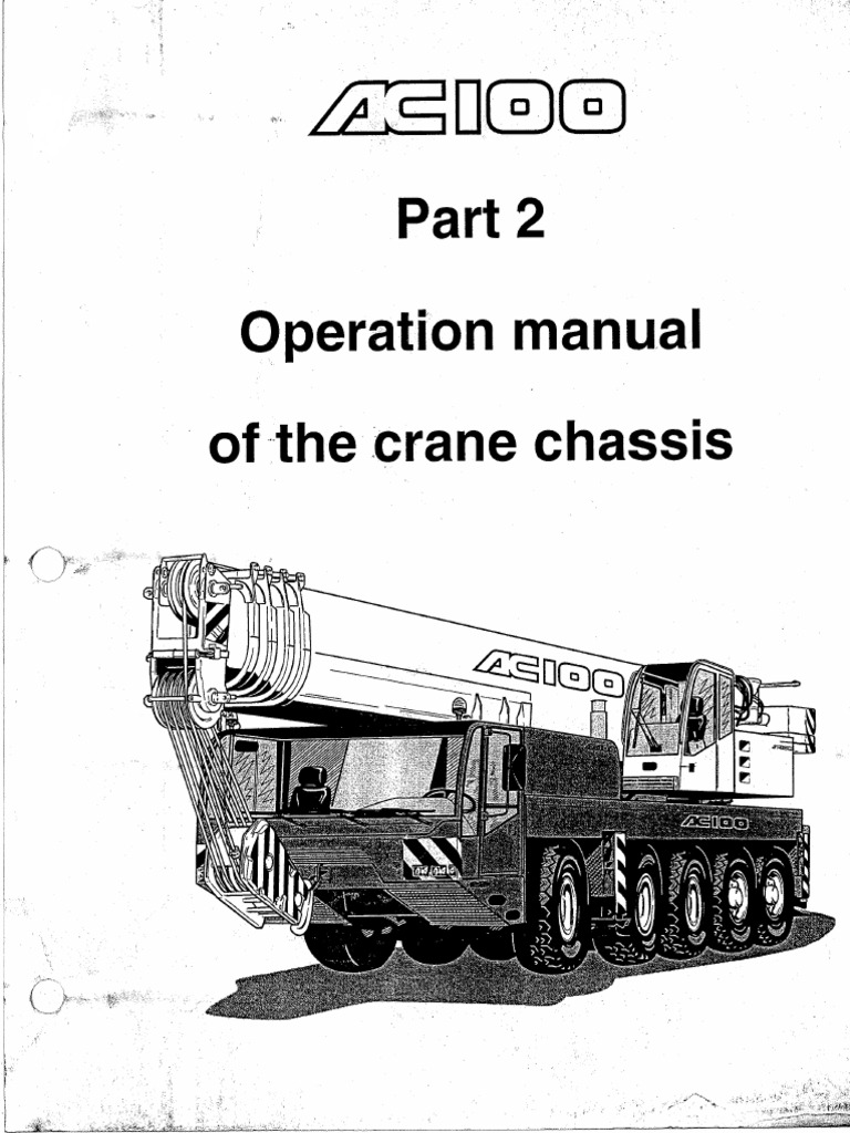 Operation Manual of The Crane Chassis (PART 2) | PDF | Manual ...