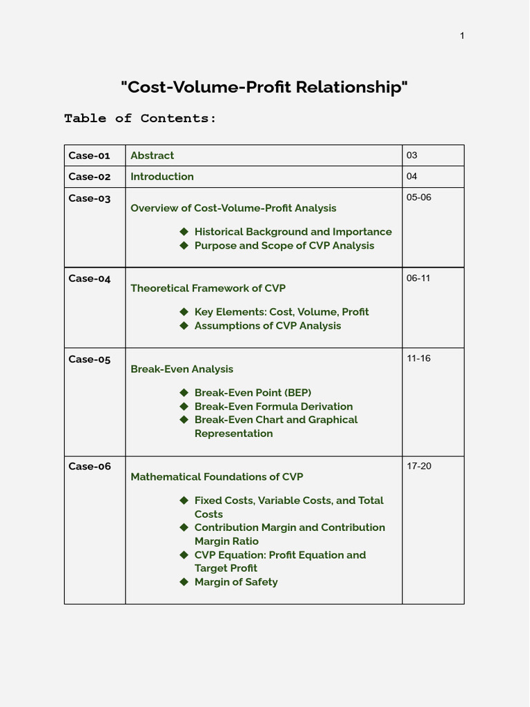 Cost-Volume-Profit Relationship | PDF | Cost Accounting | Pricing