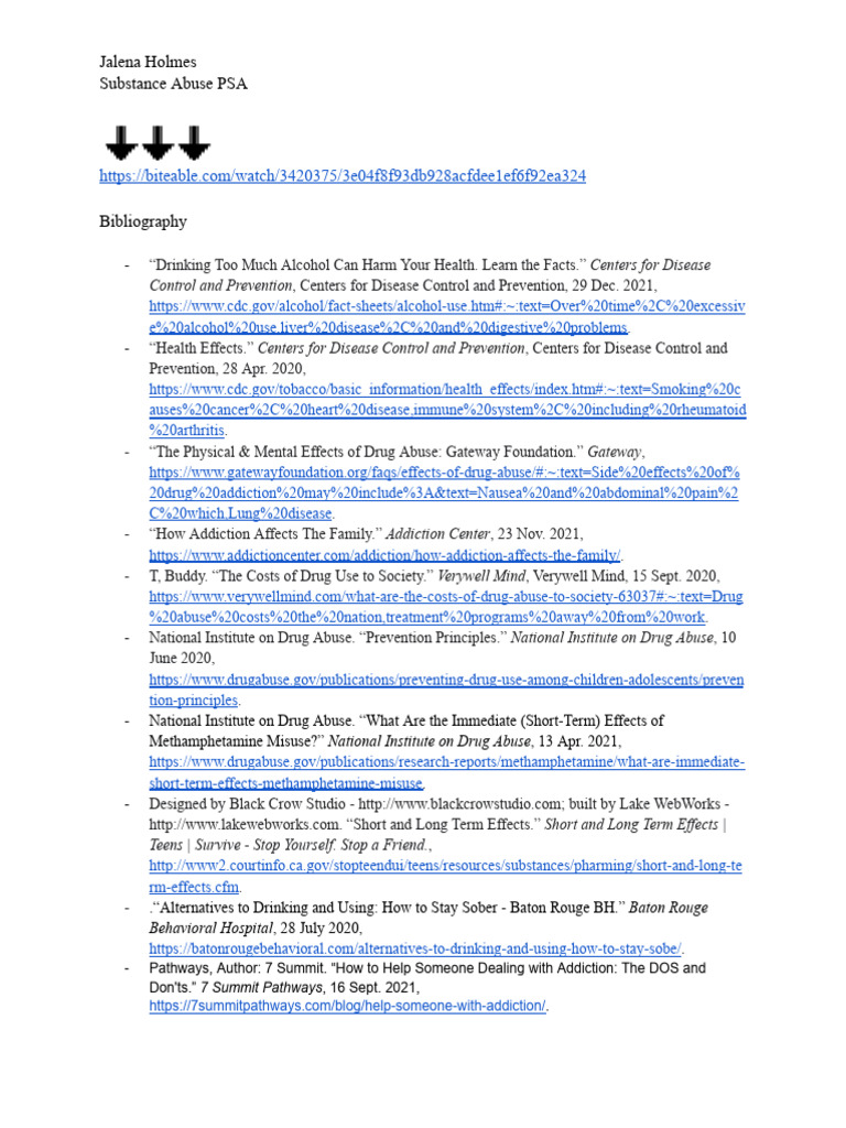 Substance Abuse PSA | PDF | Substance Abuse | Social Aspects Of ...