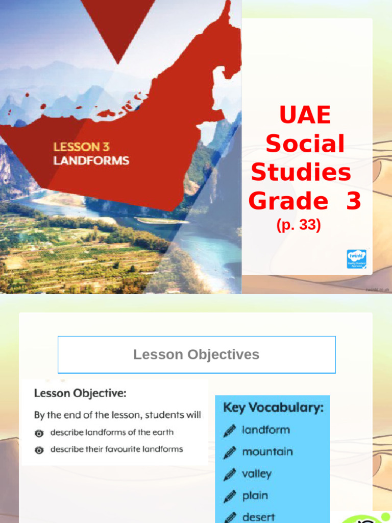 Grade 3 UAE SS L1 Landforms | PDF | United Arab Emirates | Desert