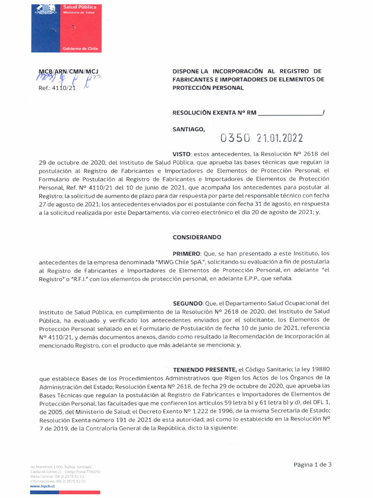 Registro ISP 5 - ASTM F1506 - Matrix World Group | PDF