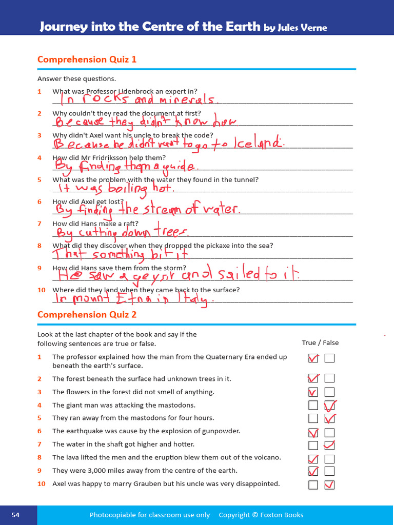 Comprehension Quiz | PDF